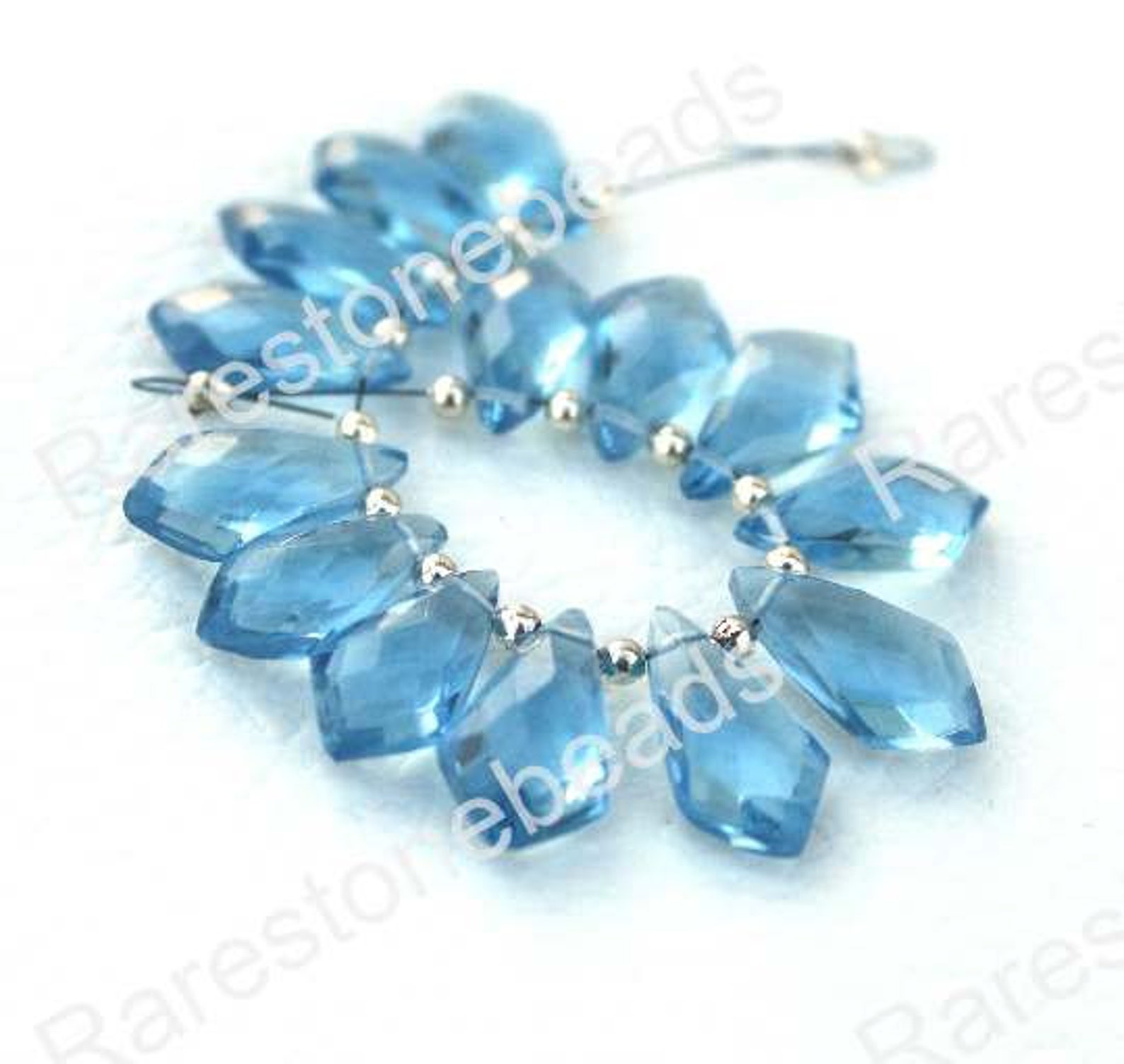 10 Pieces Royal Blue Quartz Fancy Shape Drilled Gemstone for | Etsy