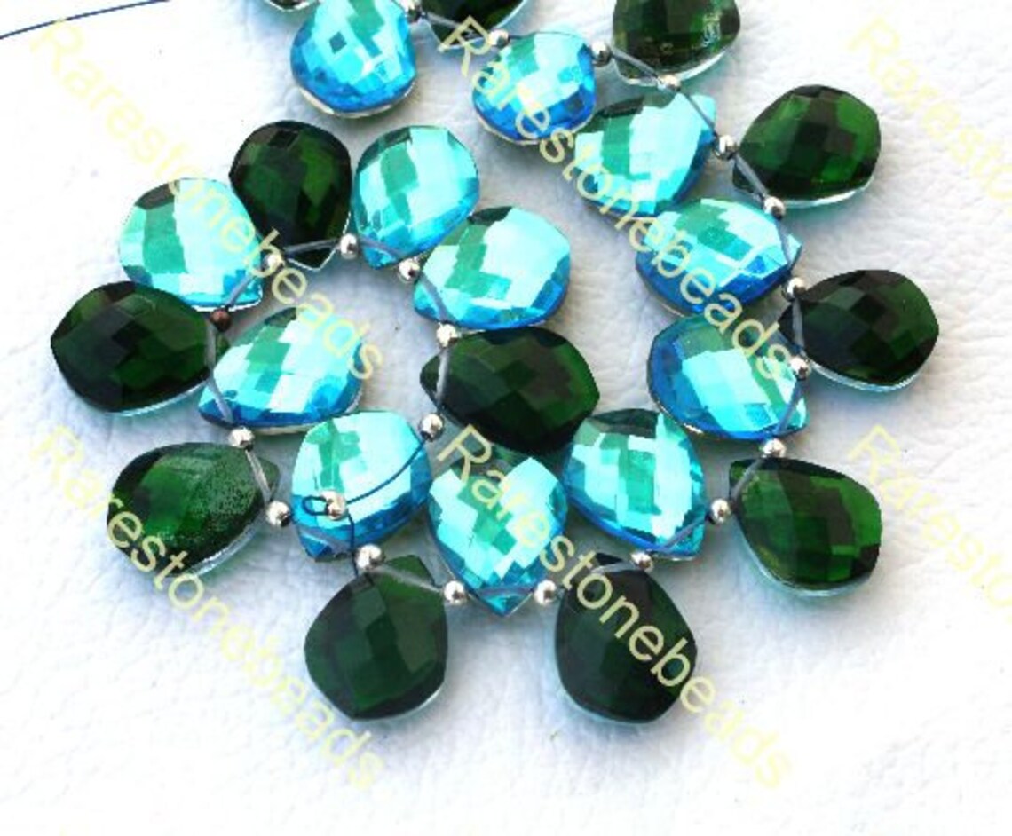 10 Pieces Multi Color Quartz Stone, Fancy Shape Beads, Top Drilled ...