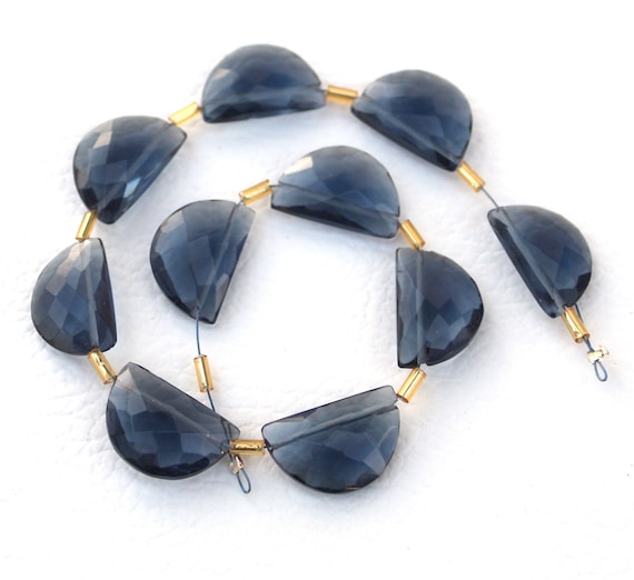 10 pieces london blue quartz gemstone drilled gemstone blue | Etsy