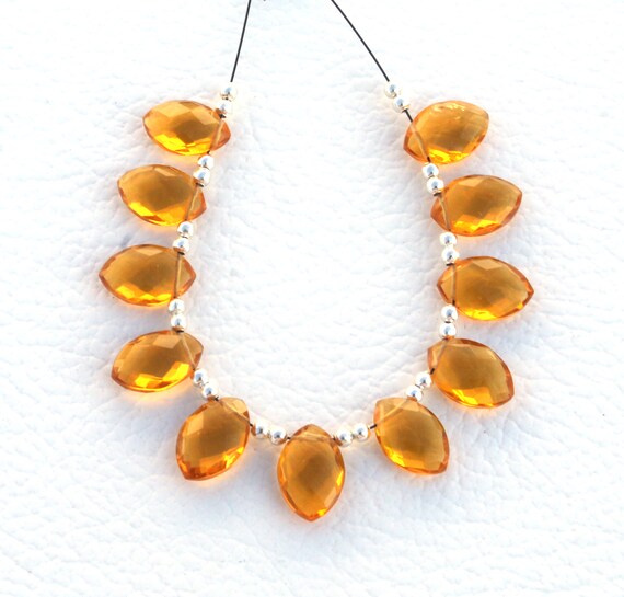 10 pieces Citrine quartz gemstone drilled marquise shape | Etsy