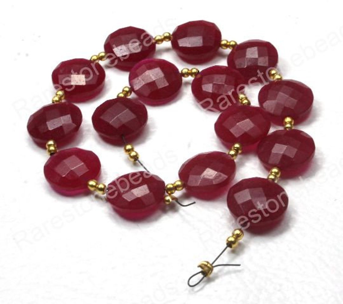 10 Pieces Natural Dyed Ruby Quartz Gemstone, Round Shape Gemstone Beads ...