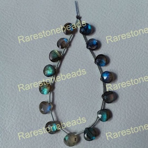 10 Pieces Natural Blue Labradorite Beads, Faceted Beads Heart Shape ...