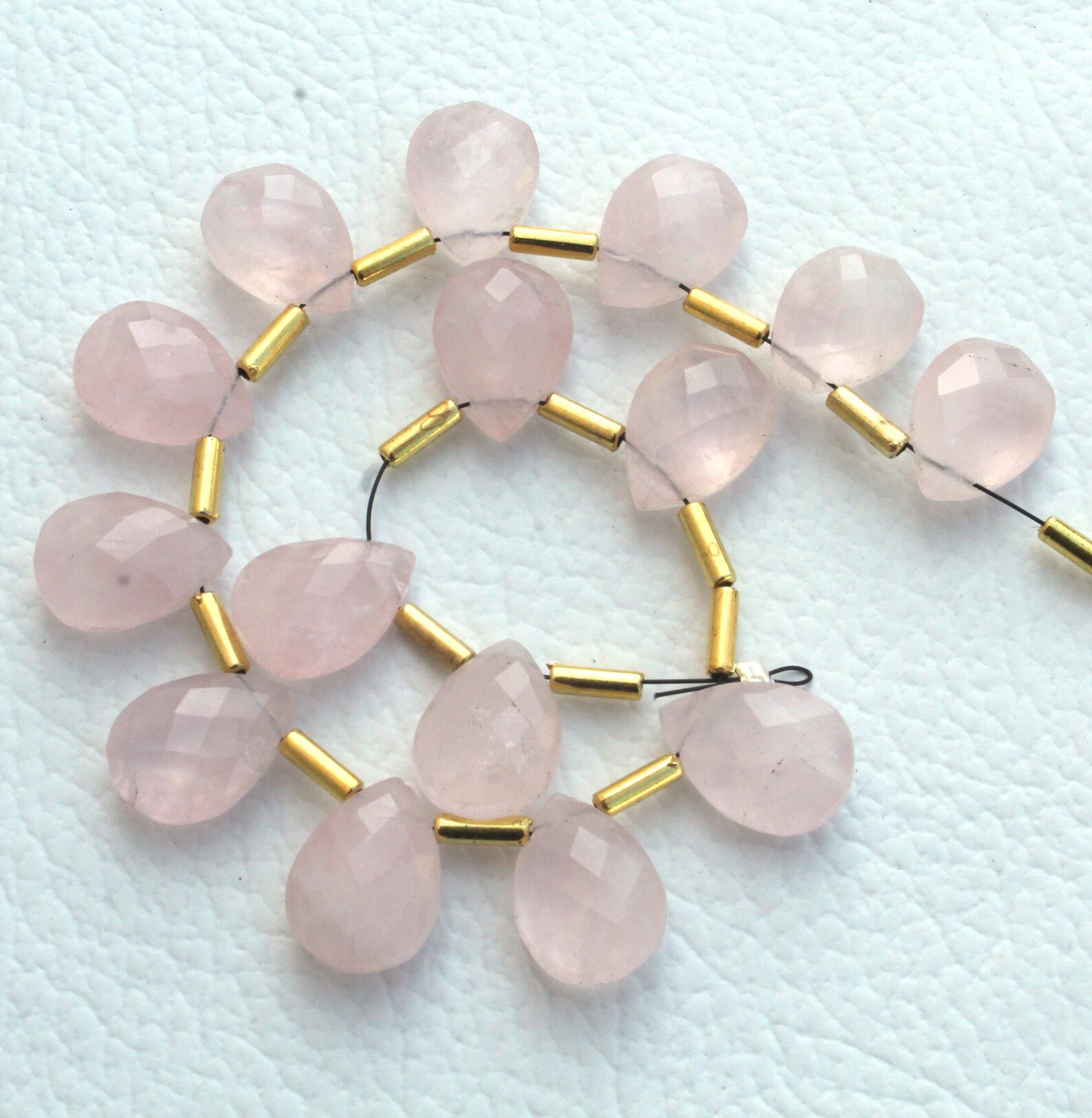 10 pieces natural rose quartz gemstone drilled gemstone | Etsy