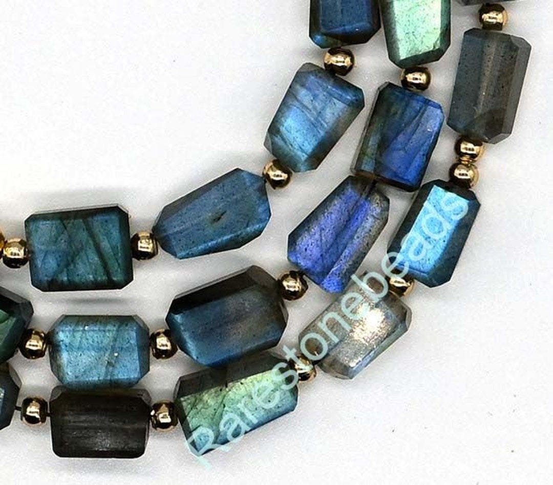 Blue Labradorite, 15 Pieces, Drilled Gemstone, Labradorite Nuggets ...