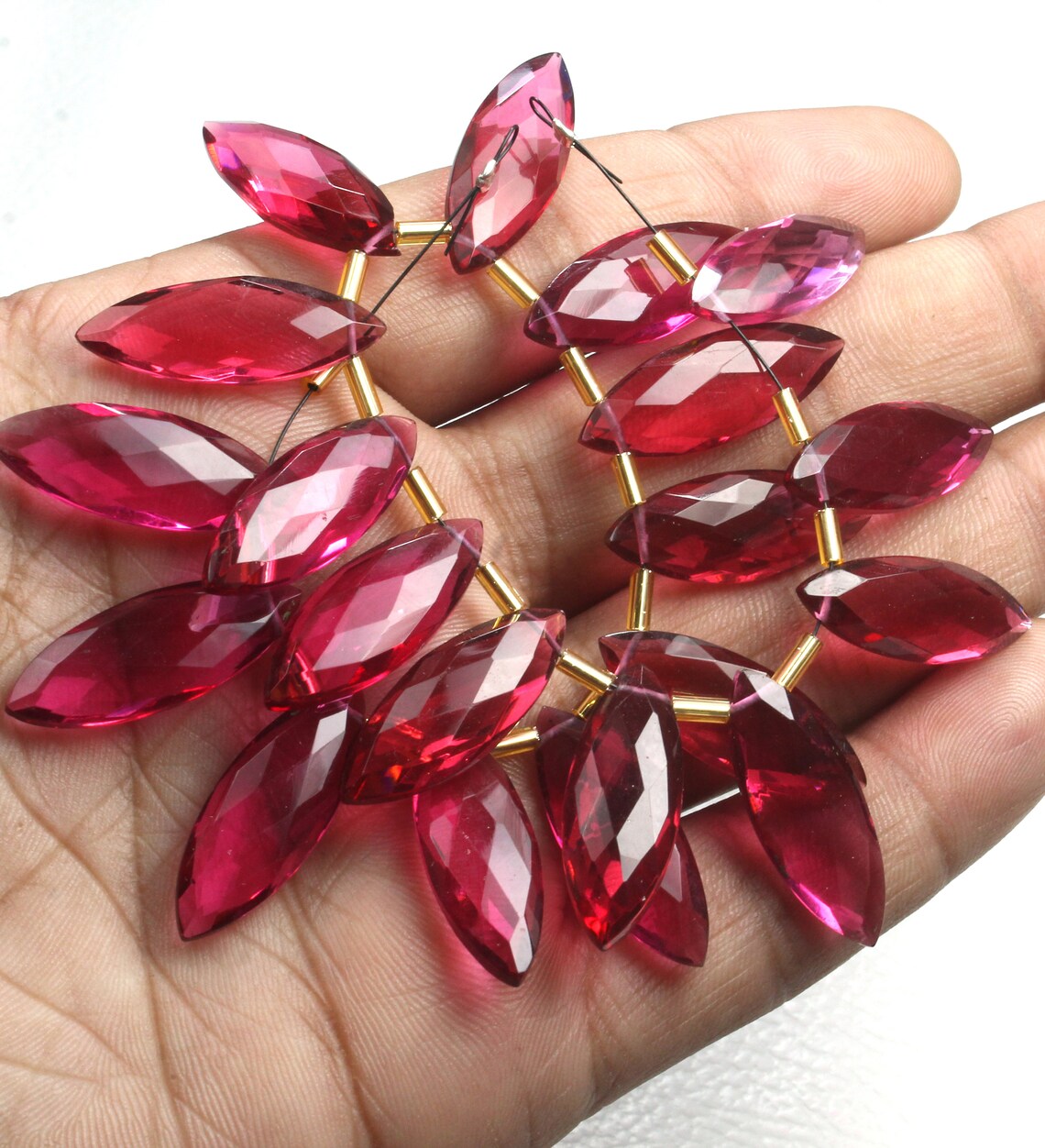 10 pieces Ruby lite gemstone hydro marquise shape gemstone | Etsy