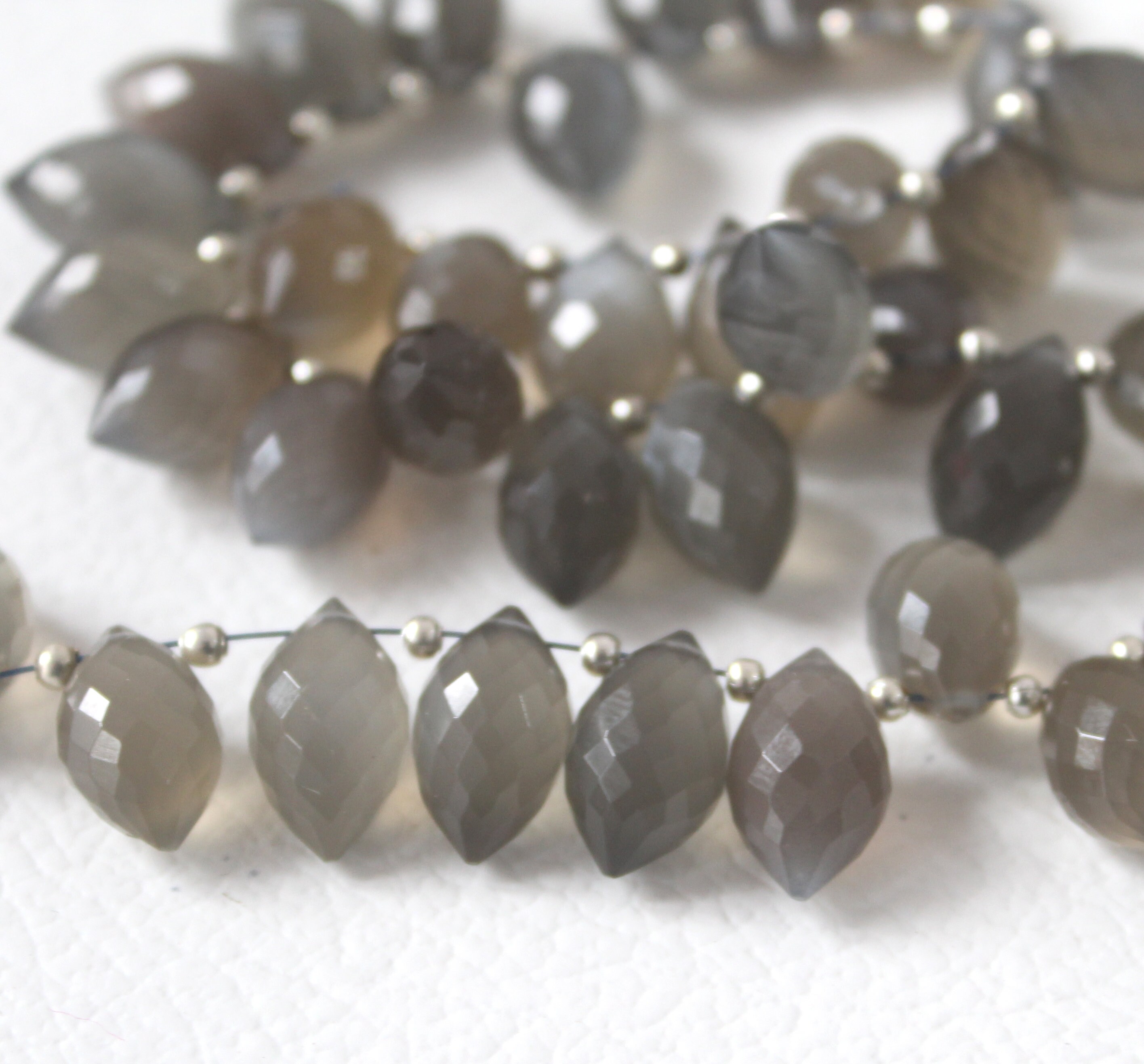 10 pieces Natural Grey moon stone natural gemstone micro | Etsy