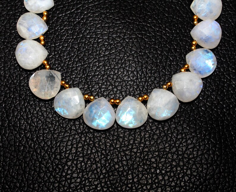 10 pieces Natural Rainbow moon stone drilled moon stone moon | Etsy