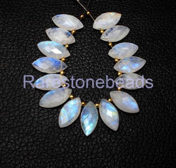 10 Pieces Natural Rainbow Moon Stone Drilled Moon Stone Moon | Etsy