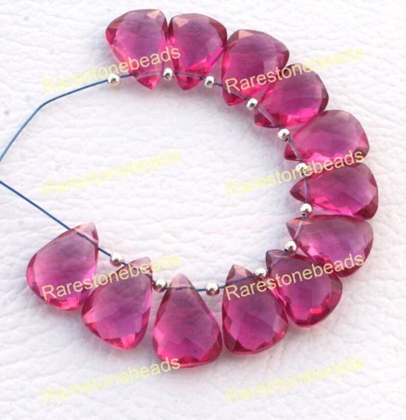 10 Pieces Ruby Lite Quartz, Drilled Gemstone, Top Drill Stone, Both ...