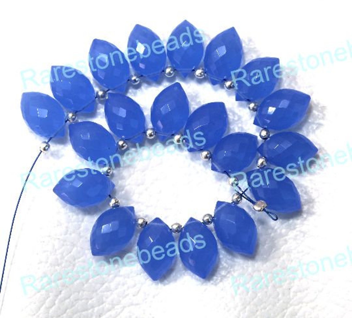 10 Pieces Blue Chalcedony Quartz Gemstone Drilled Gemstone | Etsy