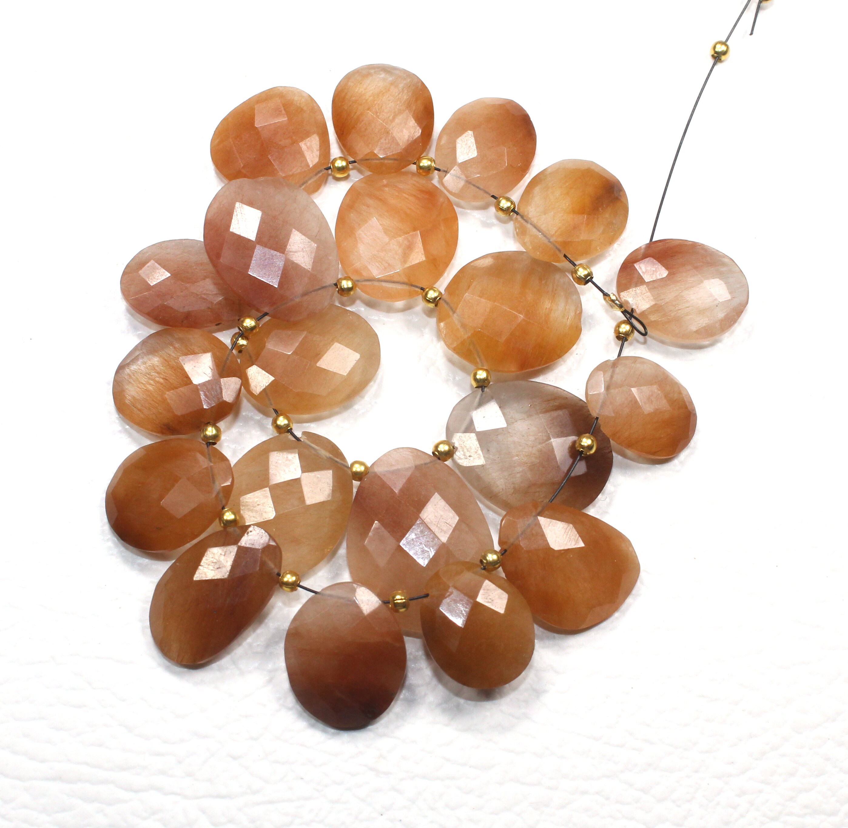 10 pieces Natural Golden Rutile gemstone drilled gems stone | Etsy