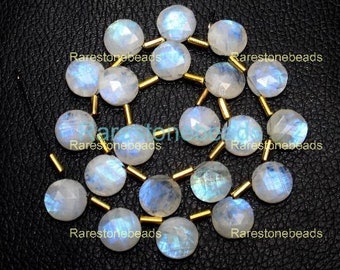Natural Rainbow Moon Stone 10 Pieces Drilled Gemstone Smooth - Etsy
