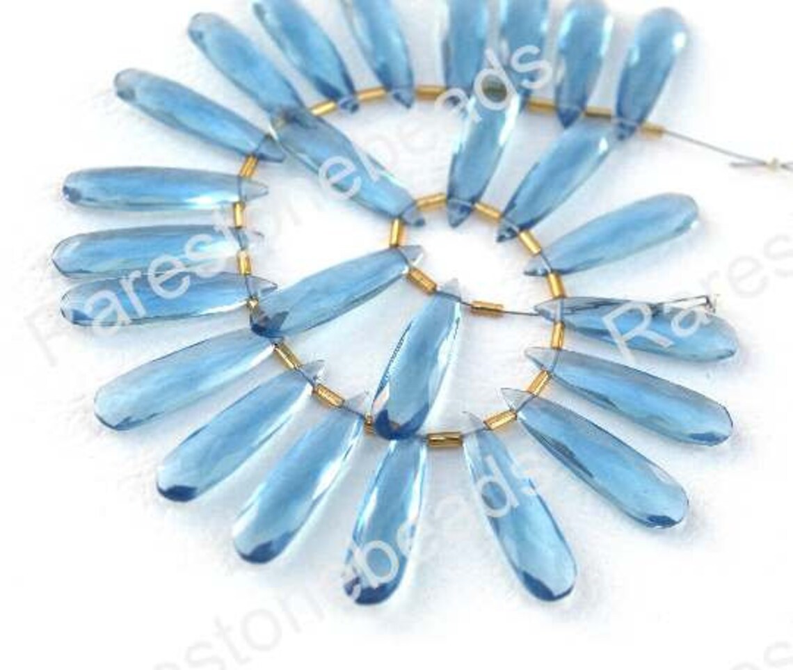 10 Pieces Royal Blue Quartz Pear Shape, Drilled Gemstone Jewelry, Rose ...
