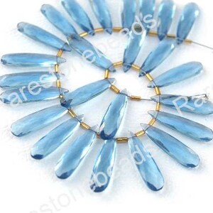 10 Pieces Royal Blue Quartz Pear Shape, Drilled Gemstone Jewelry, Rose ...