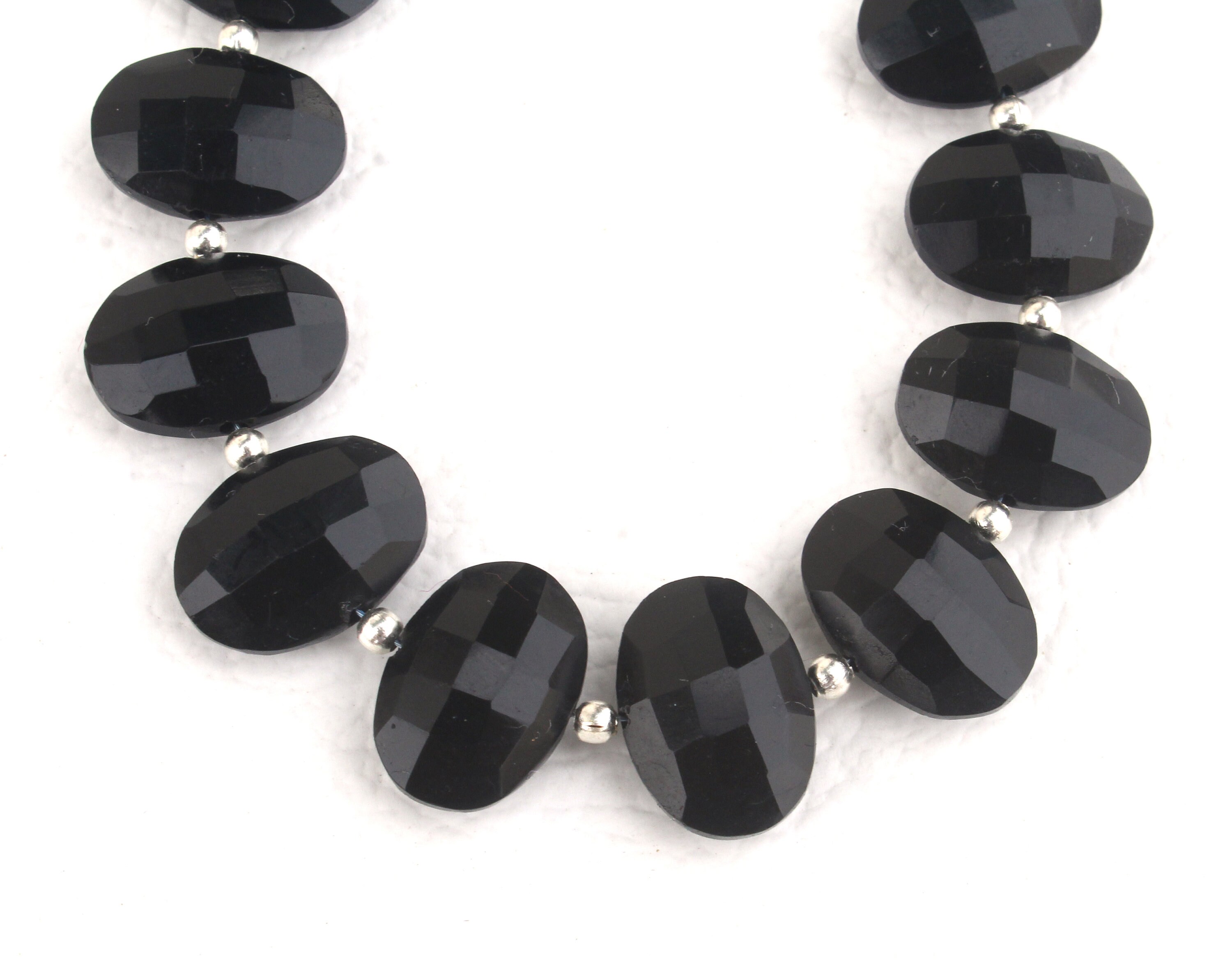 10 pieces Black Onyx gemstone straight drill oval shape | Etsy