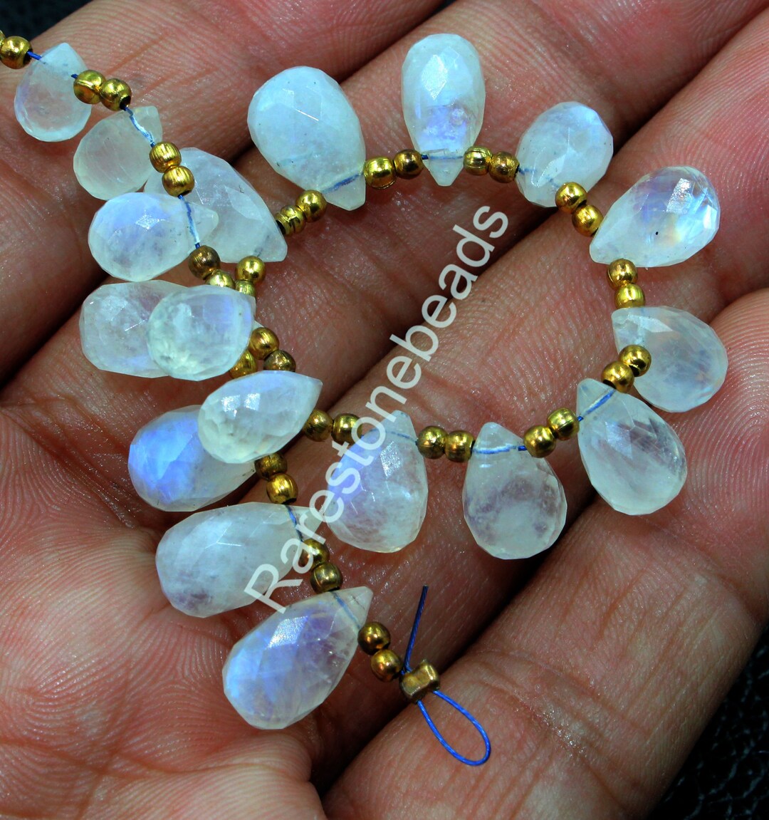Rainbow Moon Stone, 15 Pieces, Natural Moon Stone , Top Drilled ...
