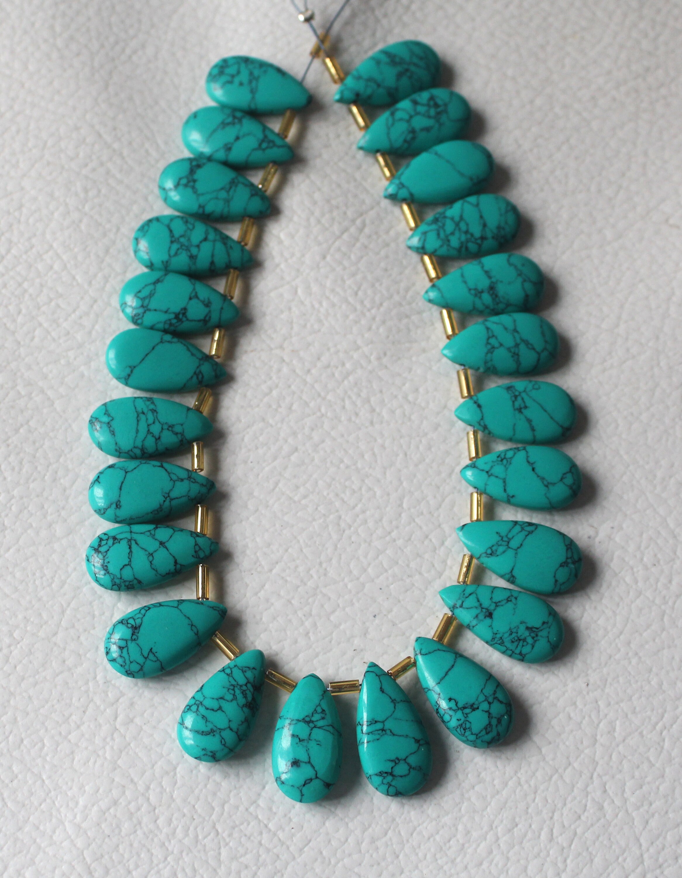 10 pieces How lite Turquoise gemstone top drilled gemstone | Etsy