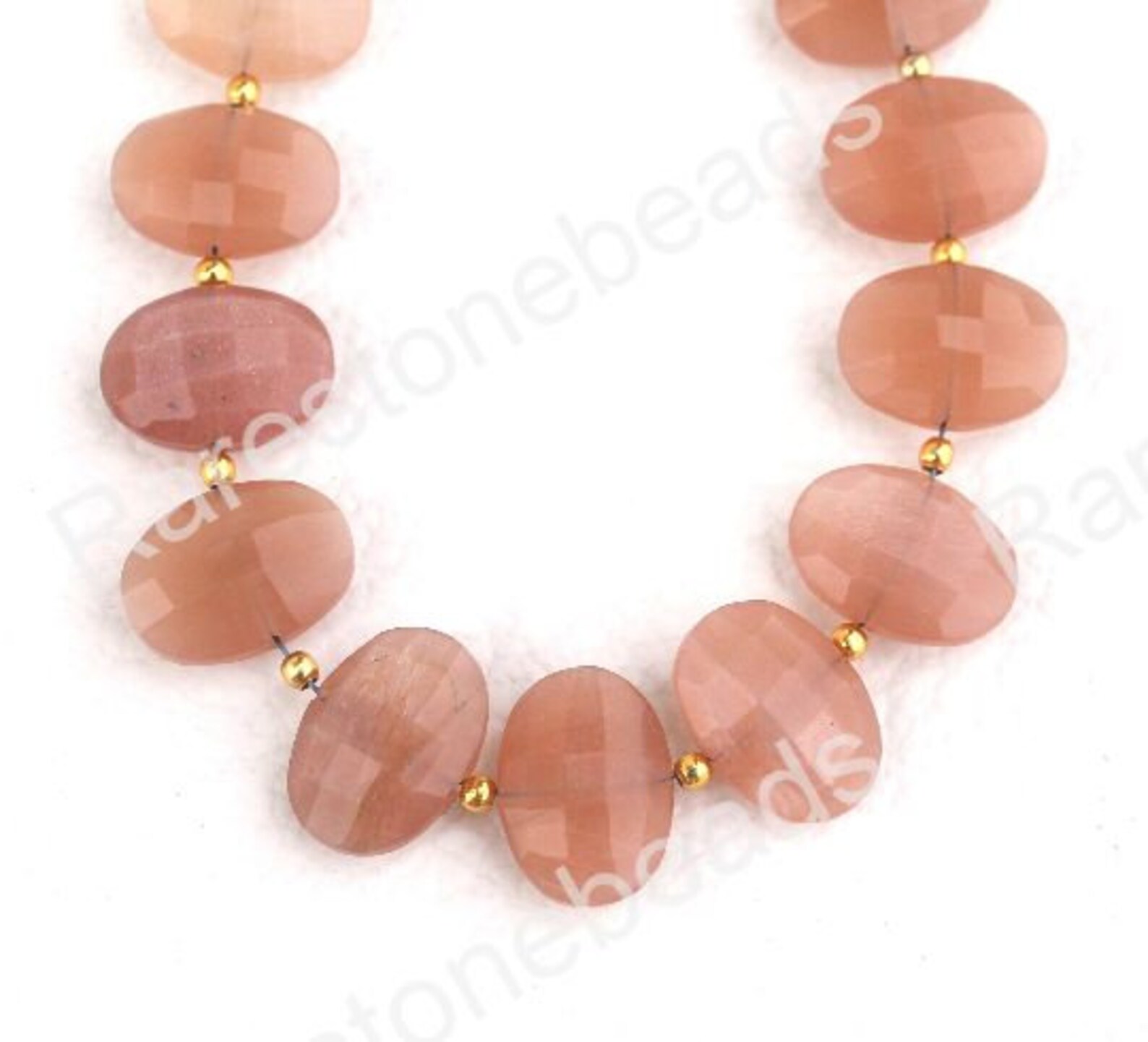 10 Pieces Natural Peach Moon Stone Drilled Gemstone Natural | Etsy