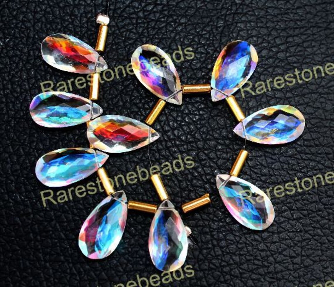 10 Pieces Mystic Quartz Gemstone, Drilled Gemstone, Mystic Jewelry ...