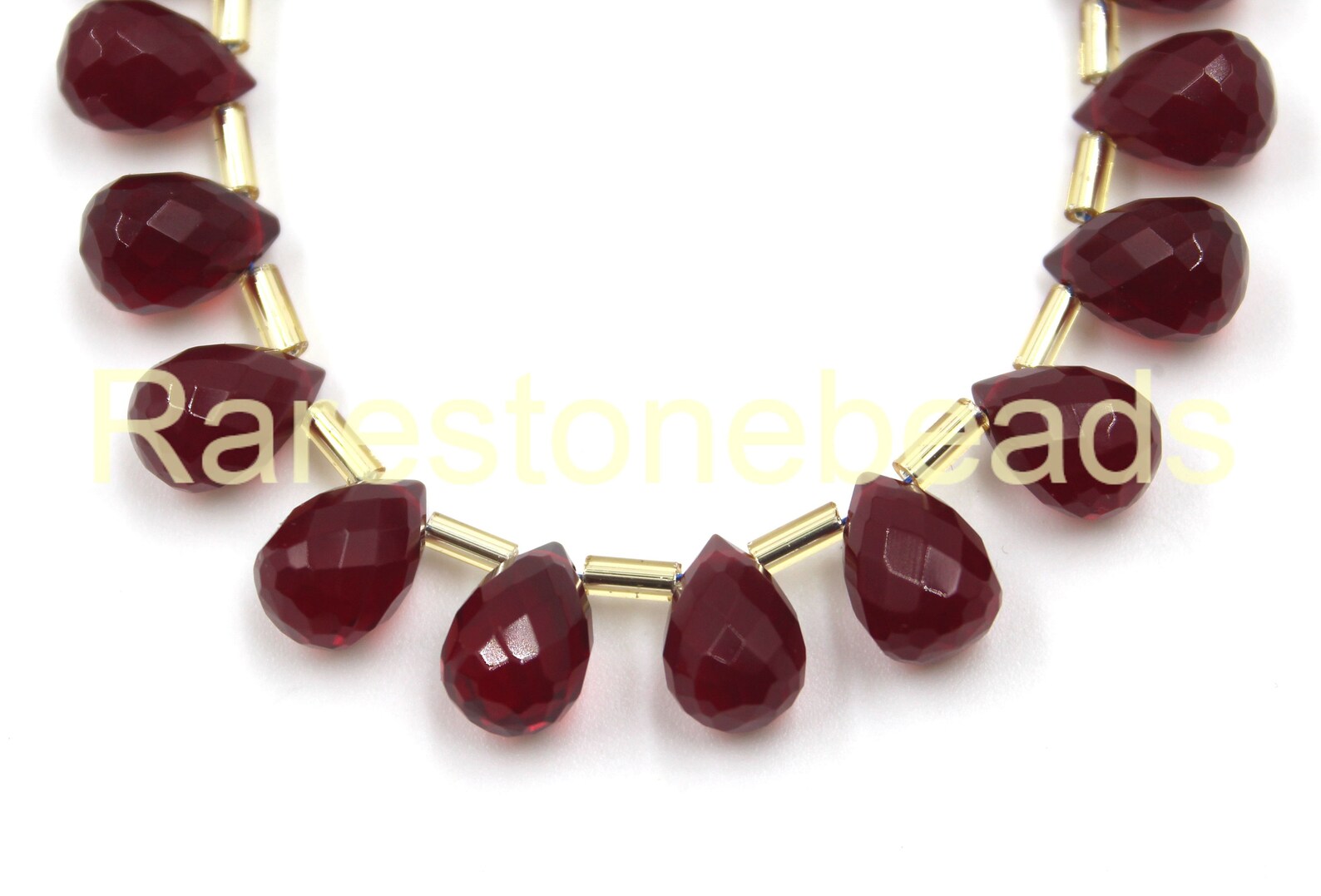 Garnet Quartz 10 Pieces Top Drilled Gemstone Teardrop Shape | Etsy