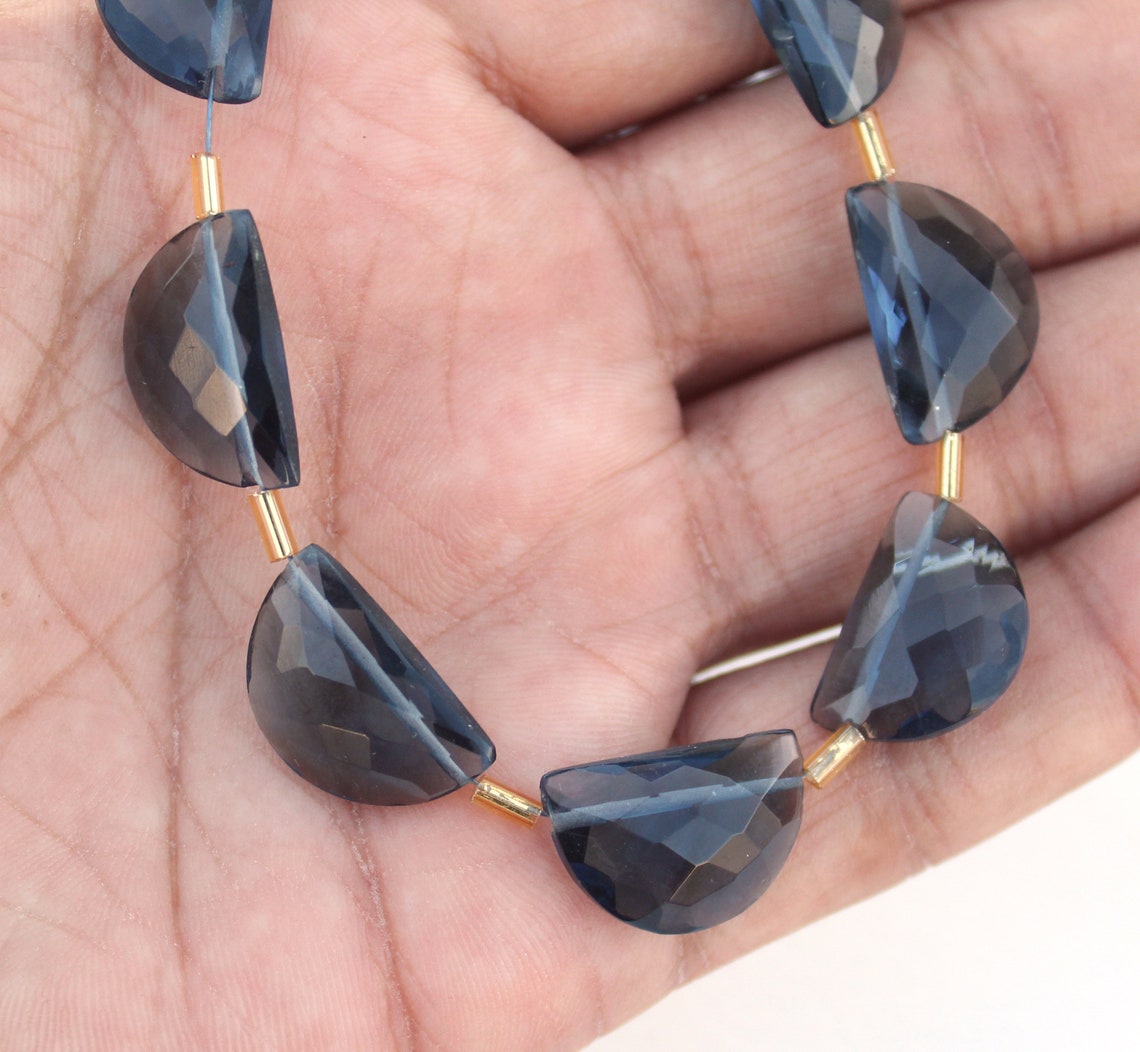 10 pieces london blue quartz gemstone drilled gemstone blue | Etsy