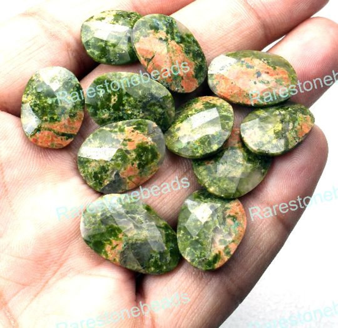10 Pieces Natural Unakite Gemstone, Uneven Shape Talpy Gemstone, Both ...