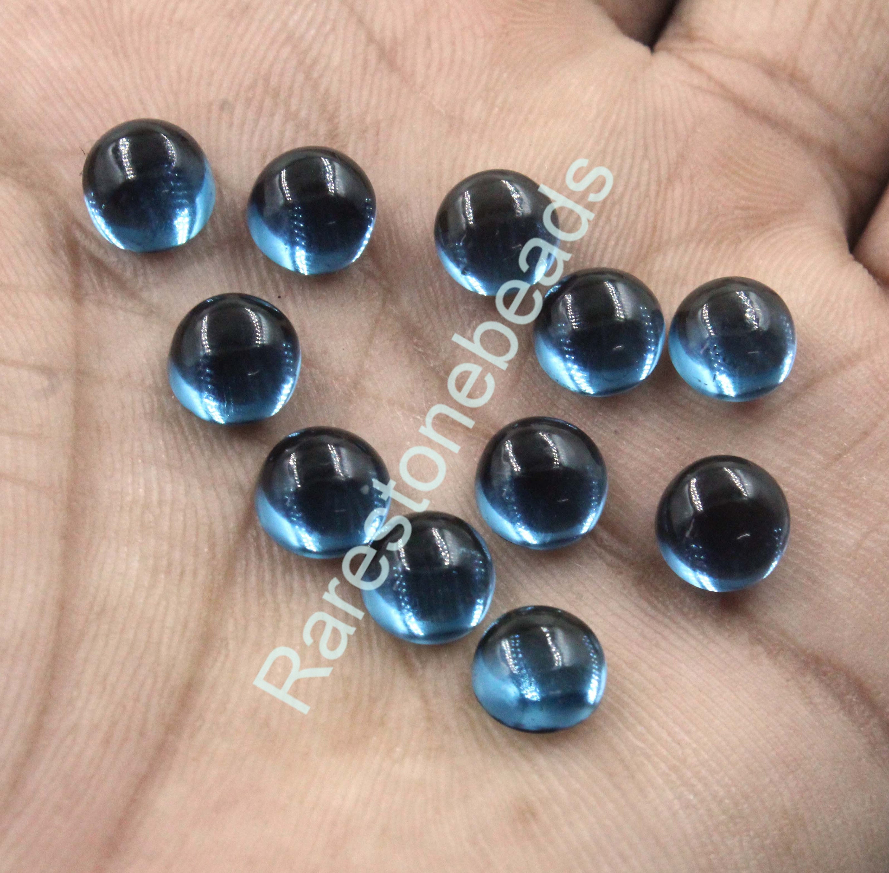 London Blue Topaz, 10 Pieces, Smooth Polish Gemstone, Blue Topaz ...