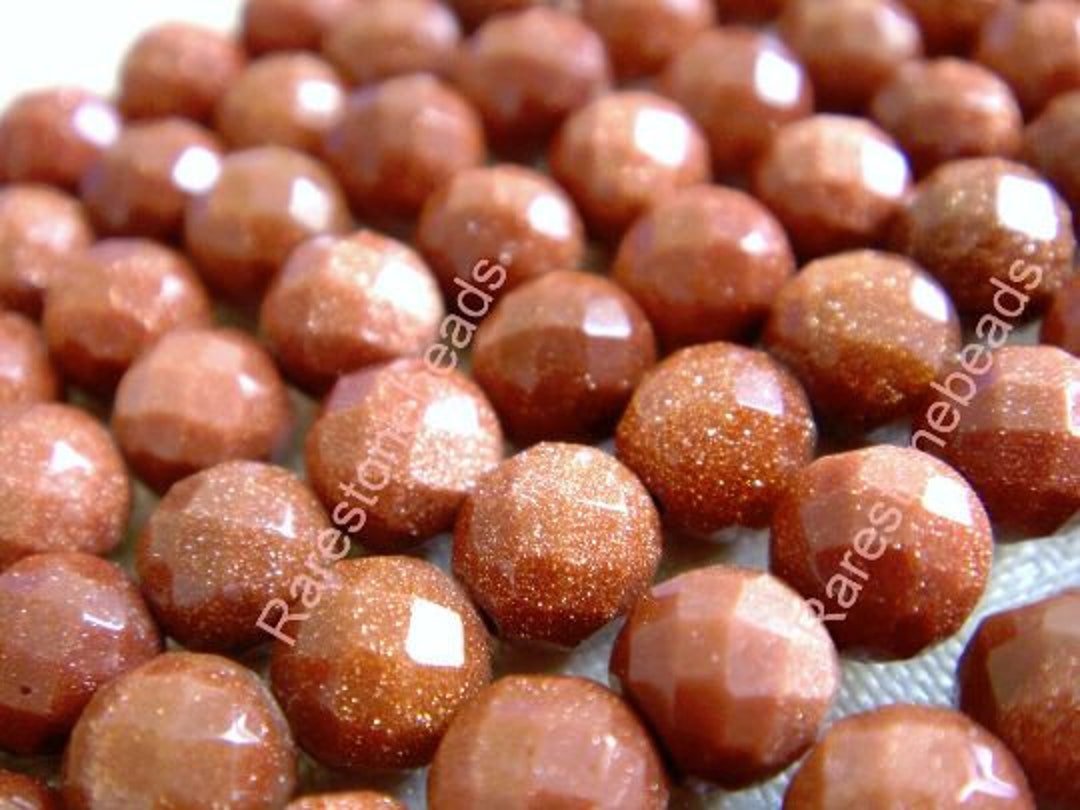 20 Pieces Sun Stone Gemstone, Round Shape Stone, Drilled Gemstone ...