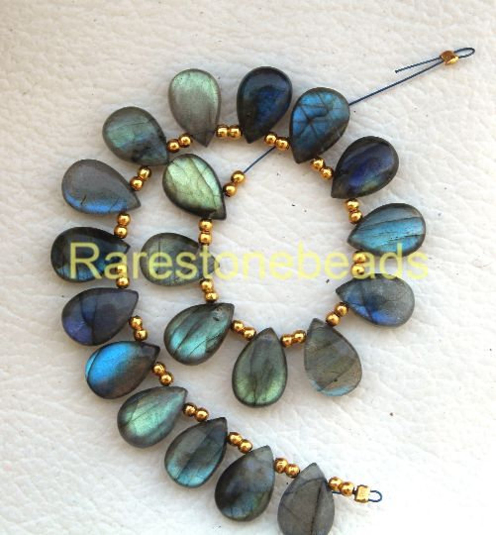 10 Pieces Natural Multi Flashy Labradorite Gemstone, Top Drilled ...