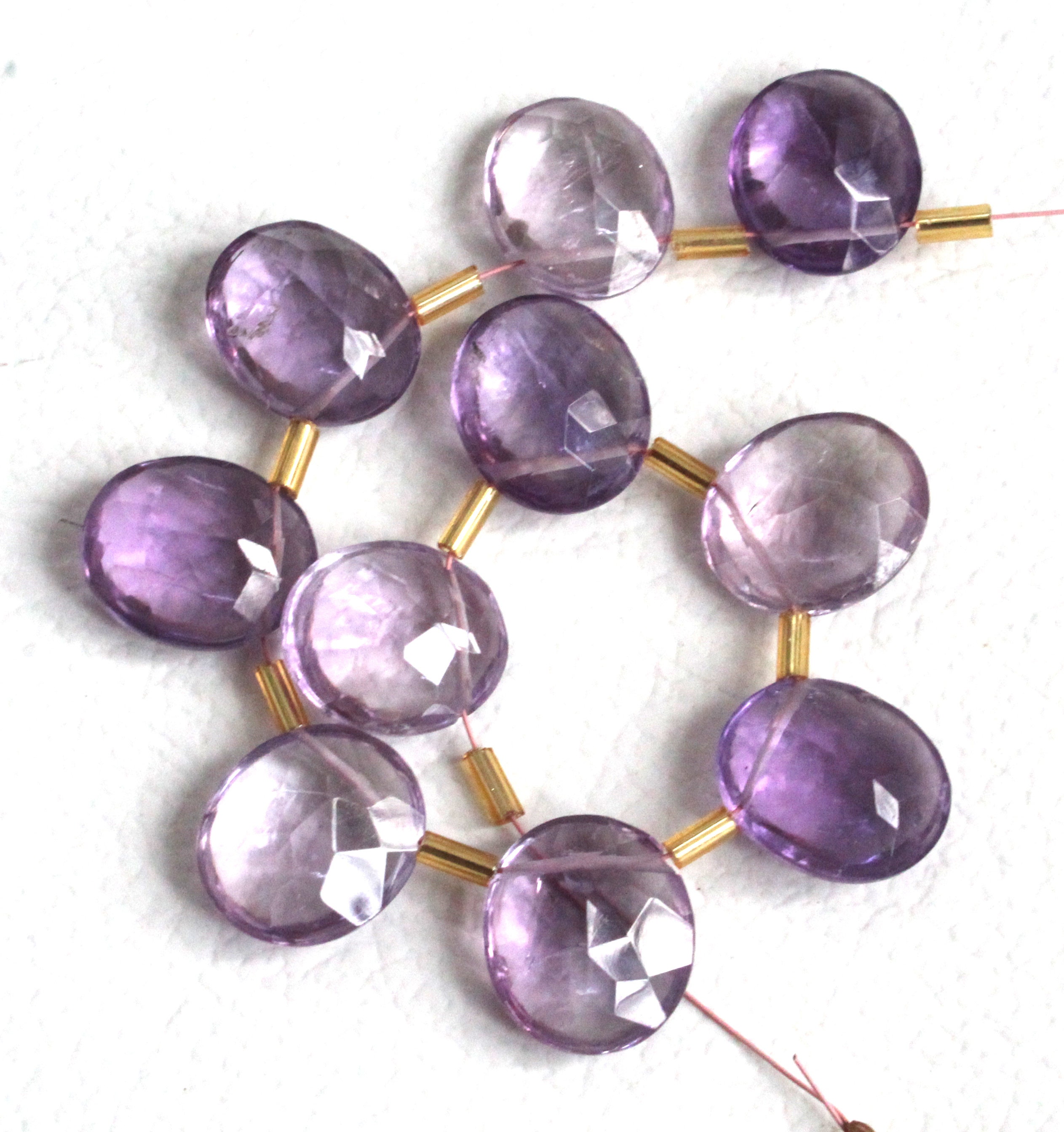 10 Pieces Natural Pink Amethyst gemstone Rose cut gemstone | Etsy