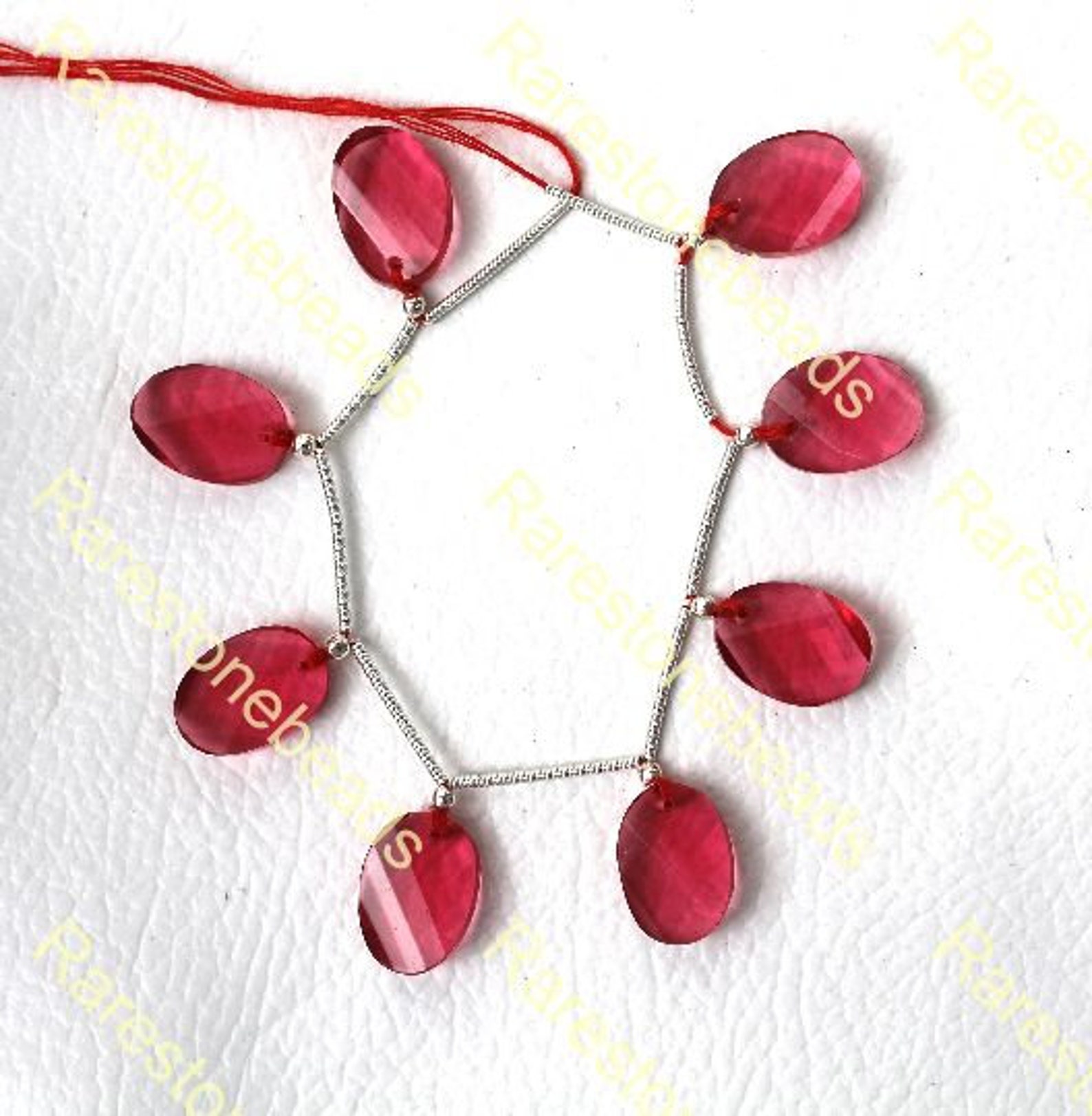 10 Pieces Ruby Lite Quartz Oval Shape Top Drilled Moon - Etsy