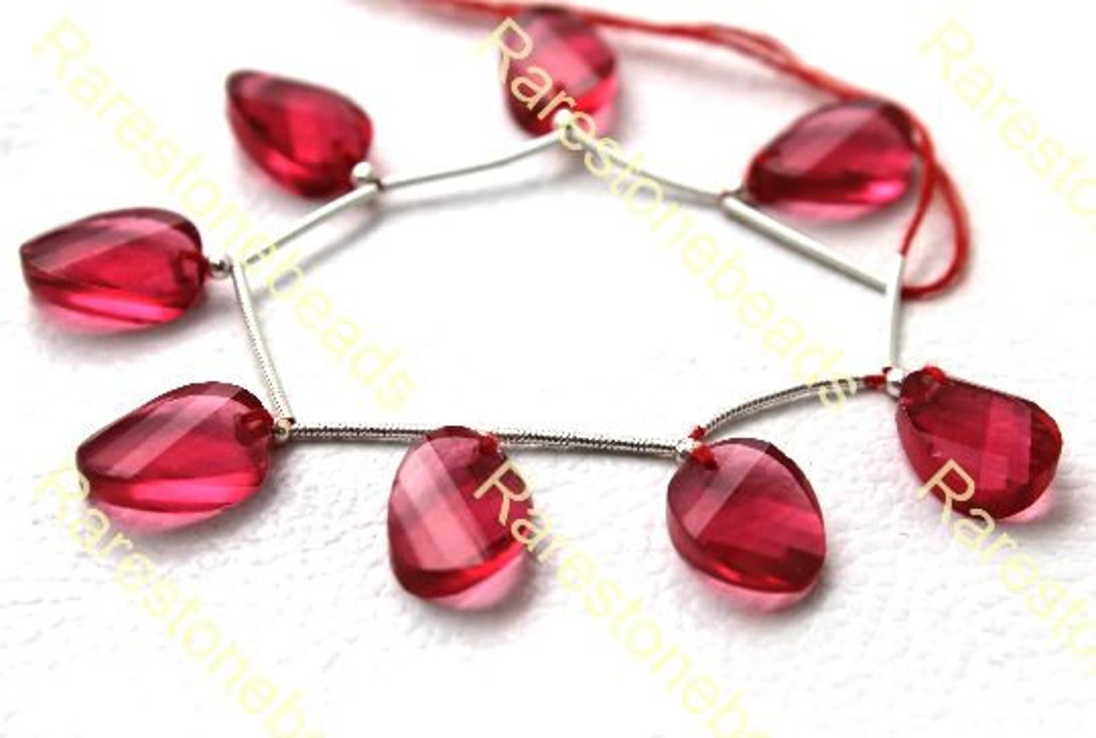 10 Pieces Ruby Lite Quartz Oval Shape Top Drilled Moon - Etsy
