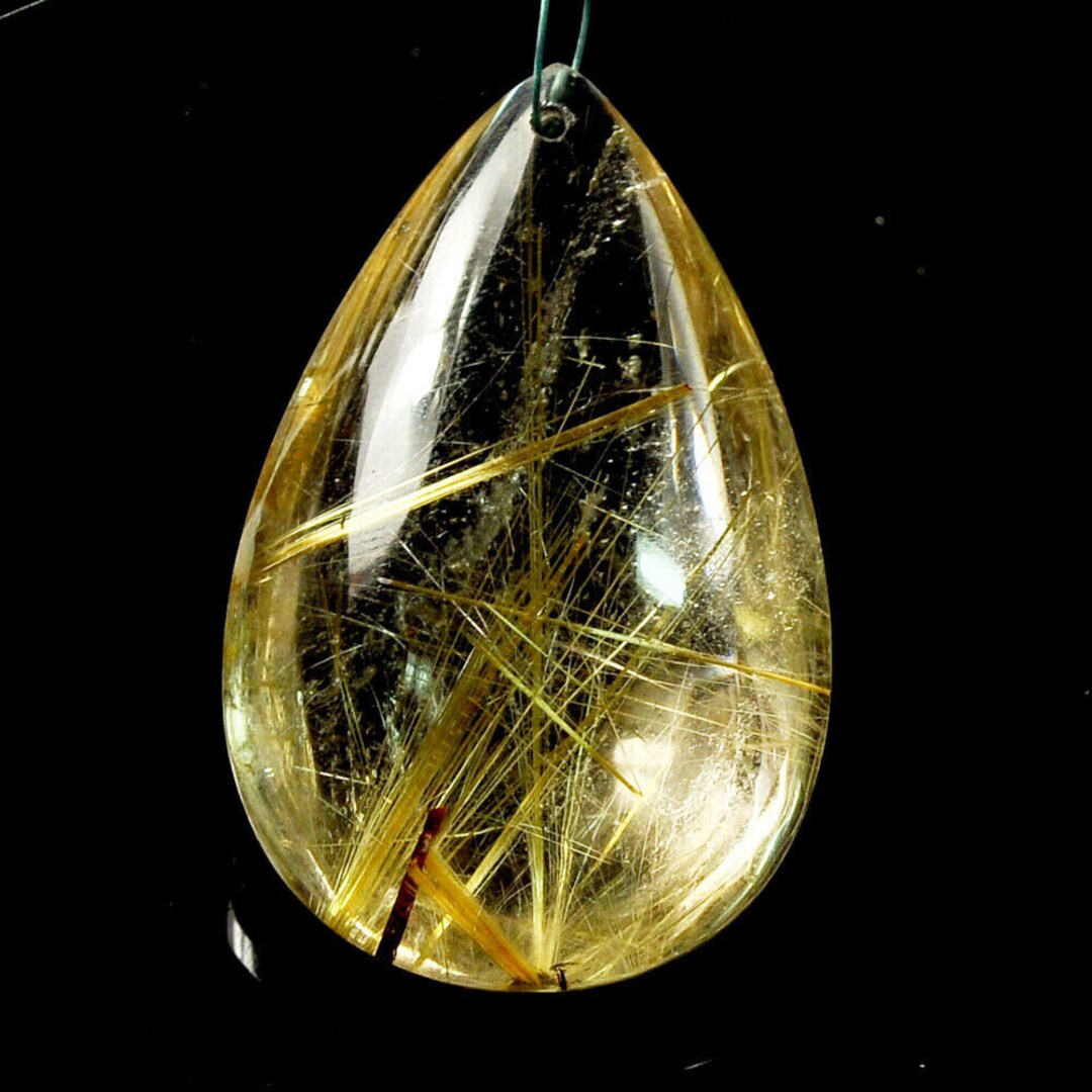 8 Pieces Natural Golden Rutile Gemstone, Top Drill Gemstone, Smooth ...