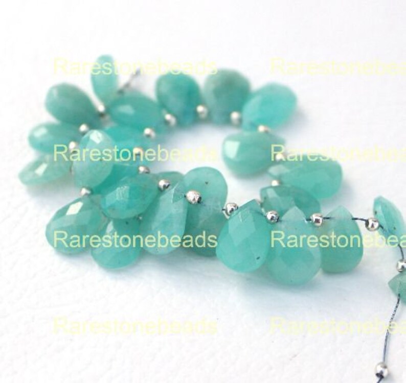 10 Pieces Natural Amazonite Gemstone Top Drilled Gemstone - Etsy