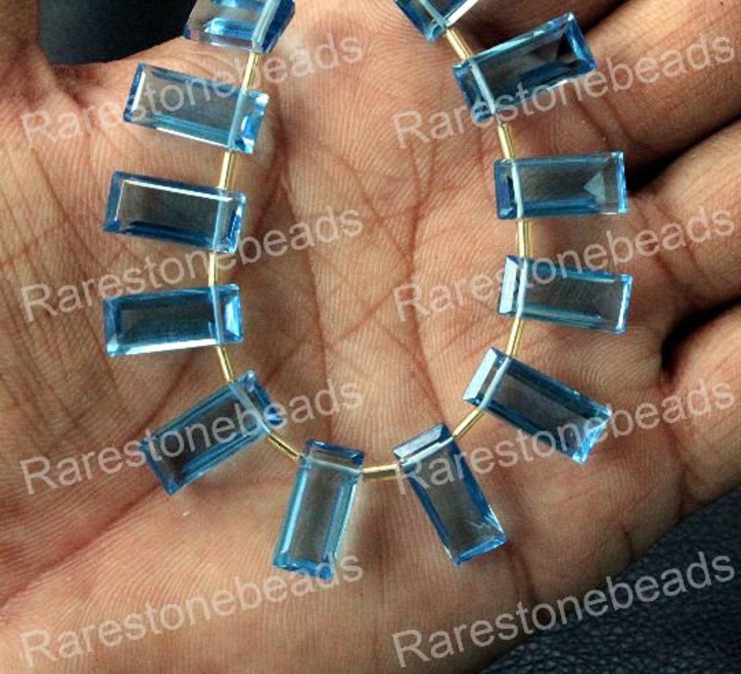 10 Pieces London Blue Quartz Gemstone Glass, Top Drilled Gemstone, Top ...
