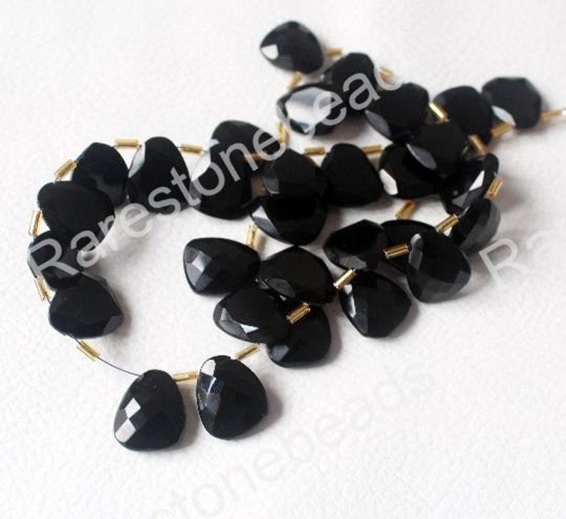 10 Pieces Natural Black Onyx Gemstone Top Drilled Gemstone - Etsy
