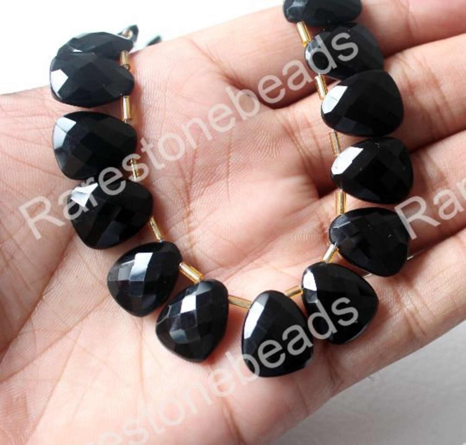 10 Pieces Natural Black Onyx Gemstone Top Drilled Gemstone - Etsy