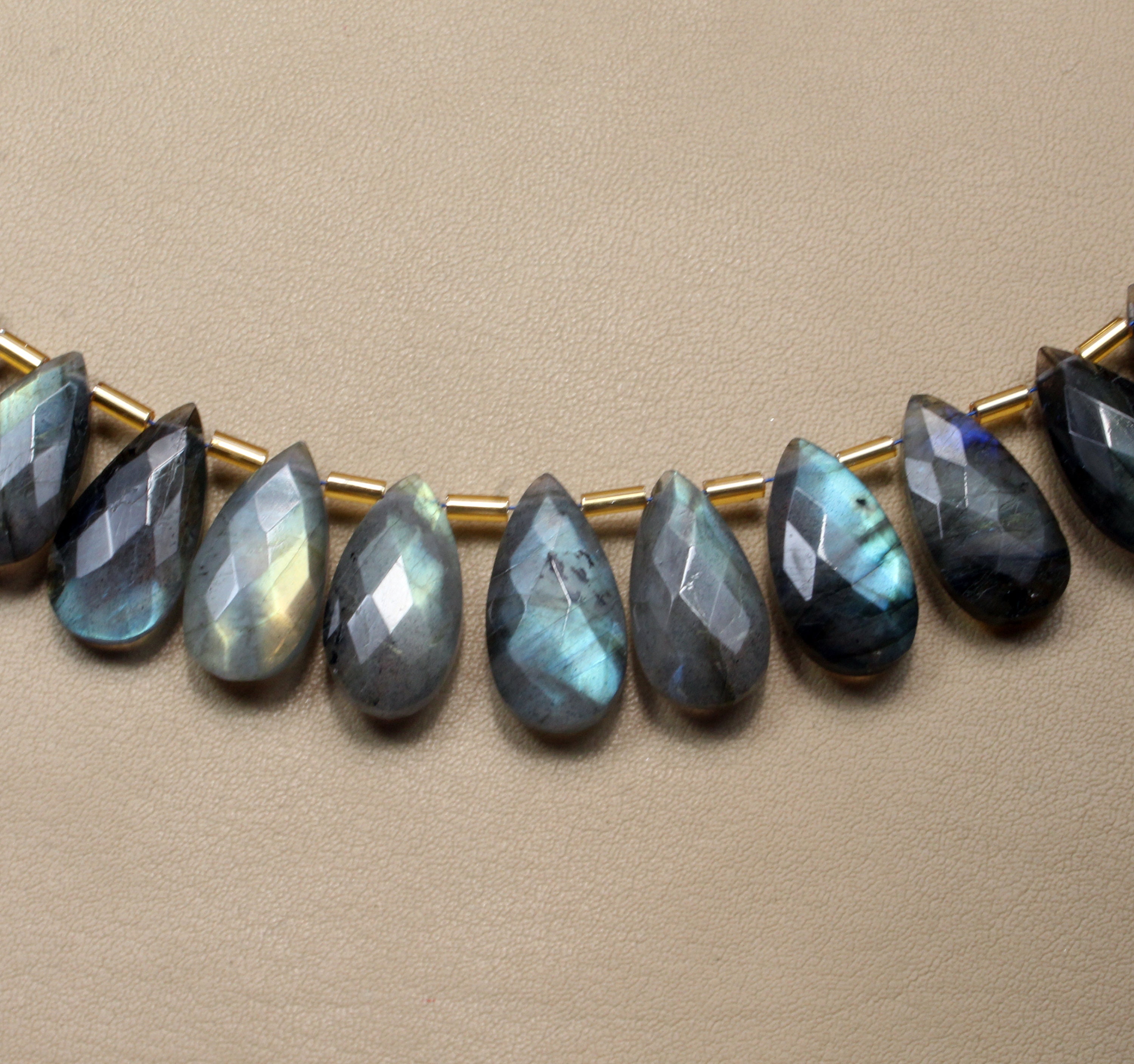 10 pieces natural labradorite gemstone pear shape gemstone | Etsy