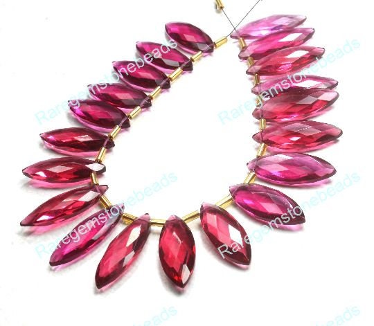 10 Pieces Ruby Lite Gemstone Hydro Marquise Shape Gemstone - Etsy