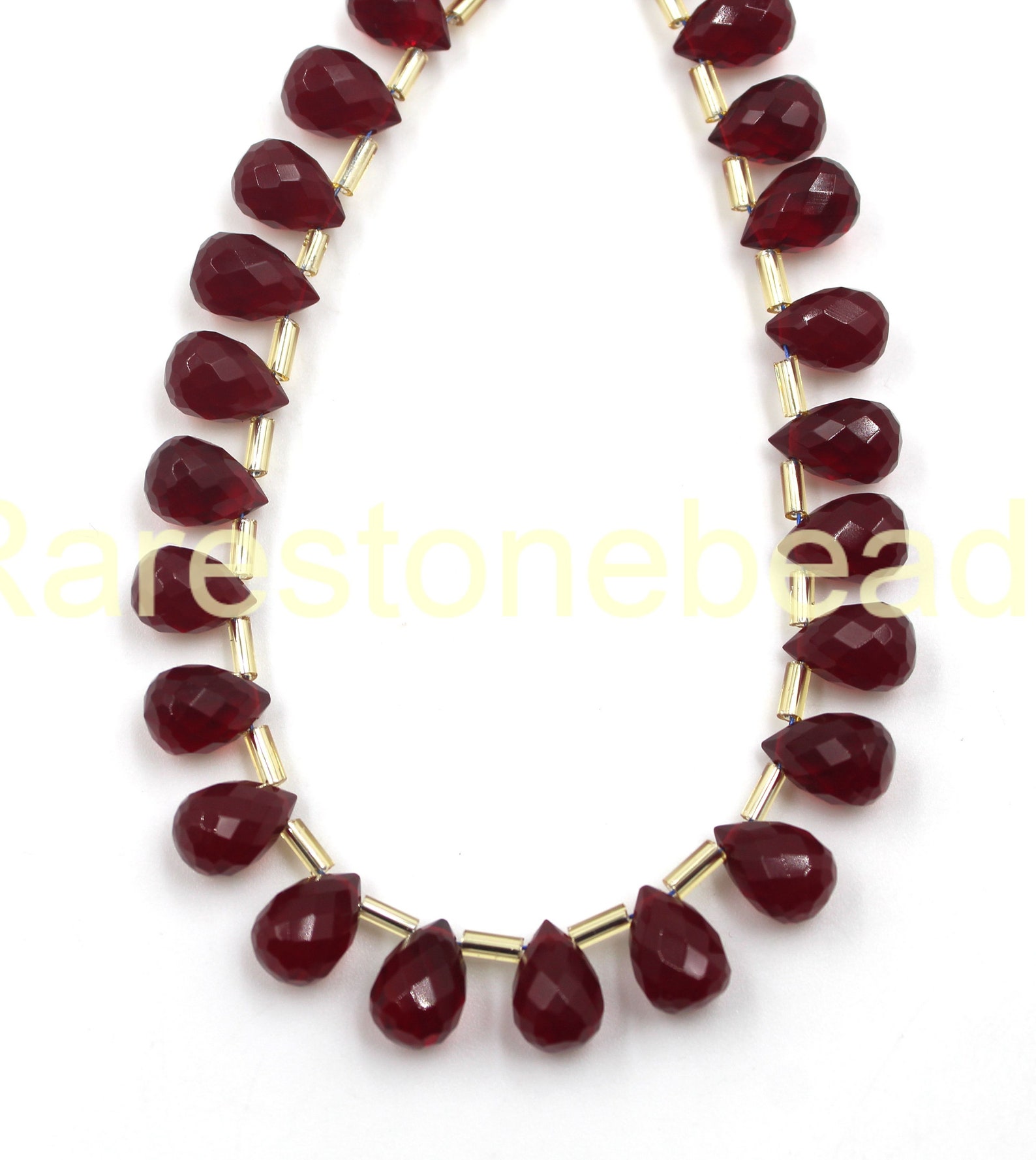 Garnet Quartz 10 Pieces Top Drilled Gemstone Teardrop Shape | Etsy