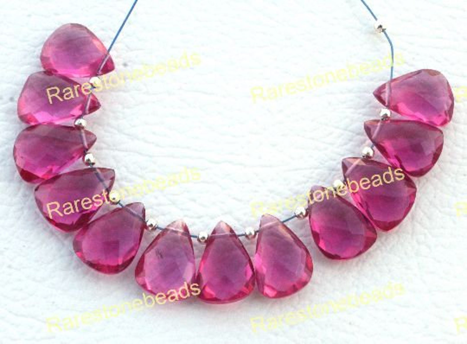 10 Pieces Ruby Lite Quartz Drilled Gemstone Top Drill Stone - Etsy