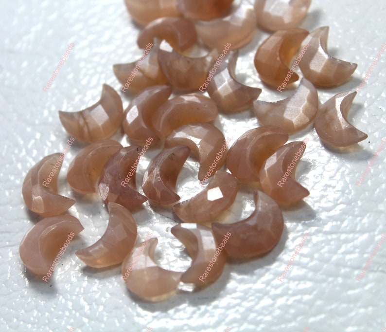Natural Peach Moon Stone Moon Shape Stone Natural Stone - Etsy