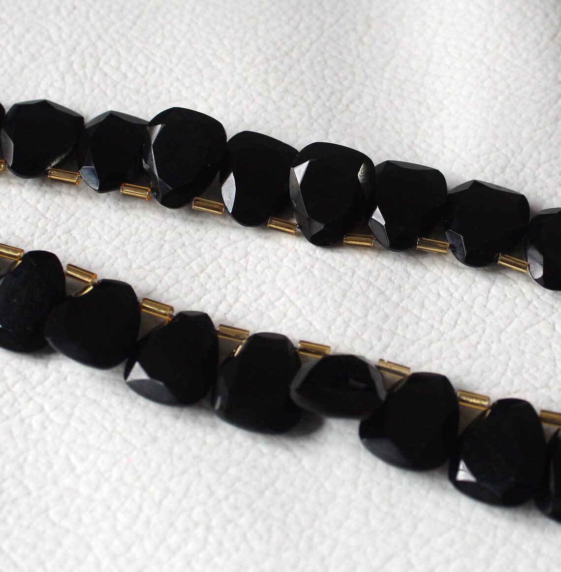 10 pieces Natural Black Onyx gemstone top drilled gemstone | Etsy