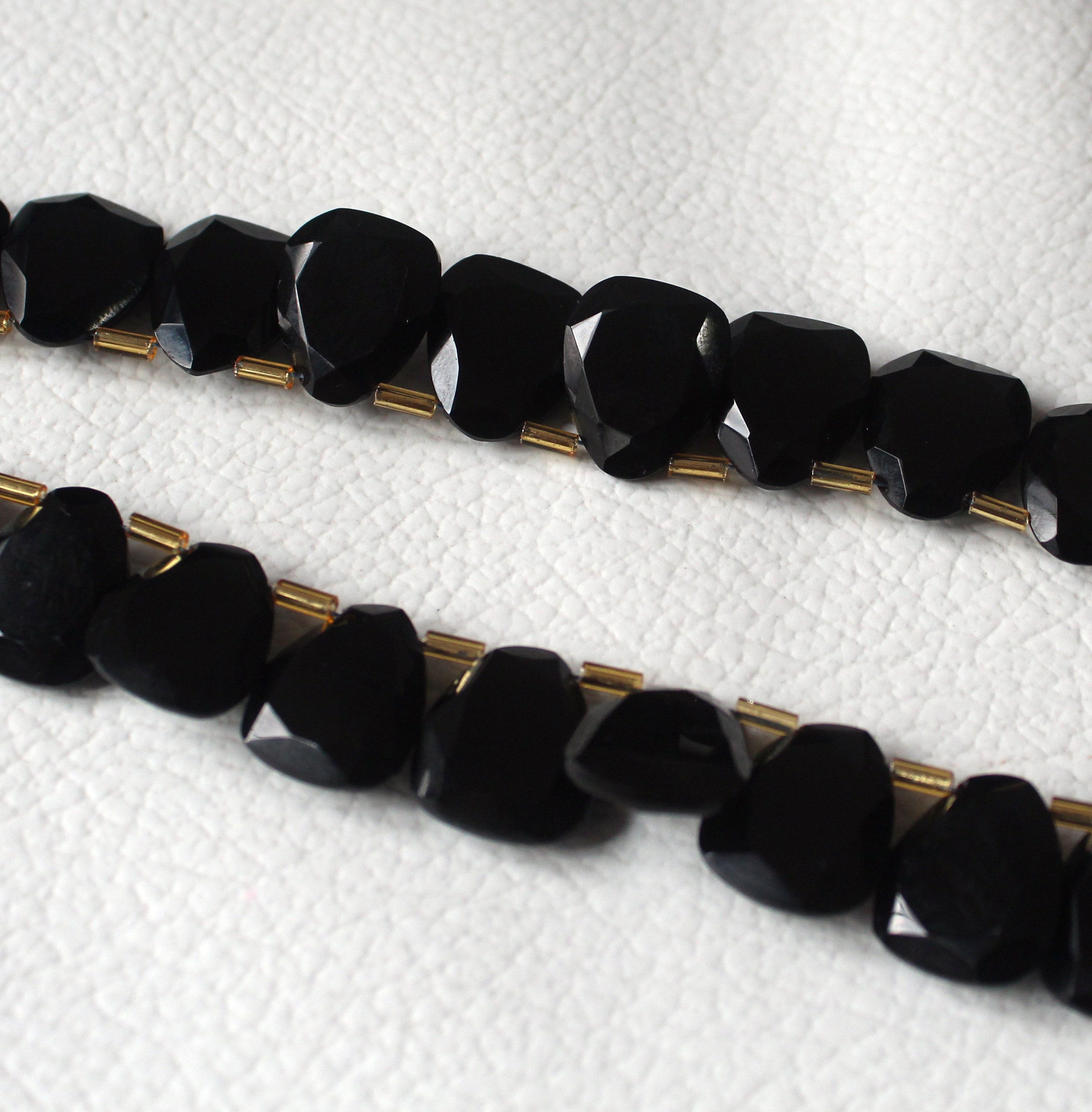 10 pieces Natural Black Onyx gemstone top drilled gemstone | Etsy