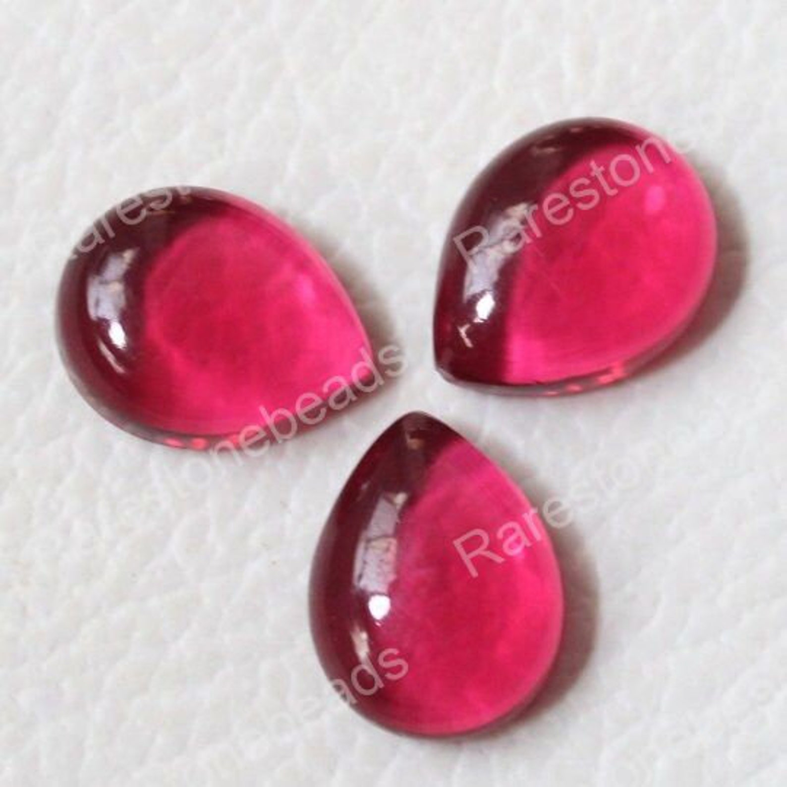 8 Pieces Ruby Lite Quartz Glass, Smooth Polish Cabochon, Fine Quality ...