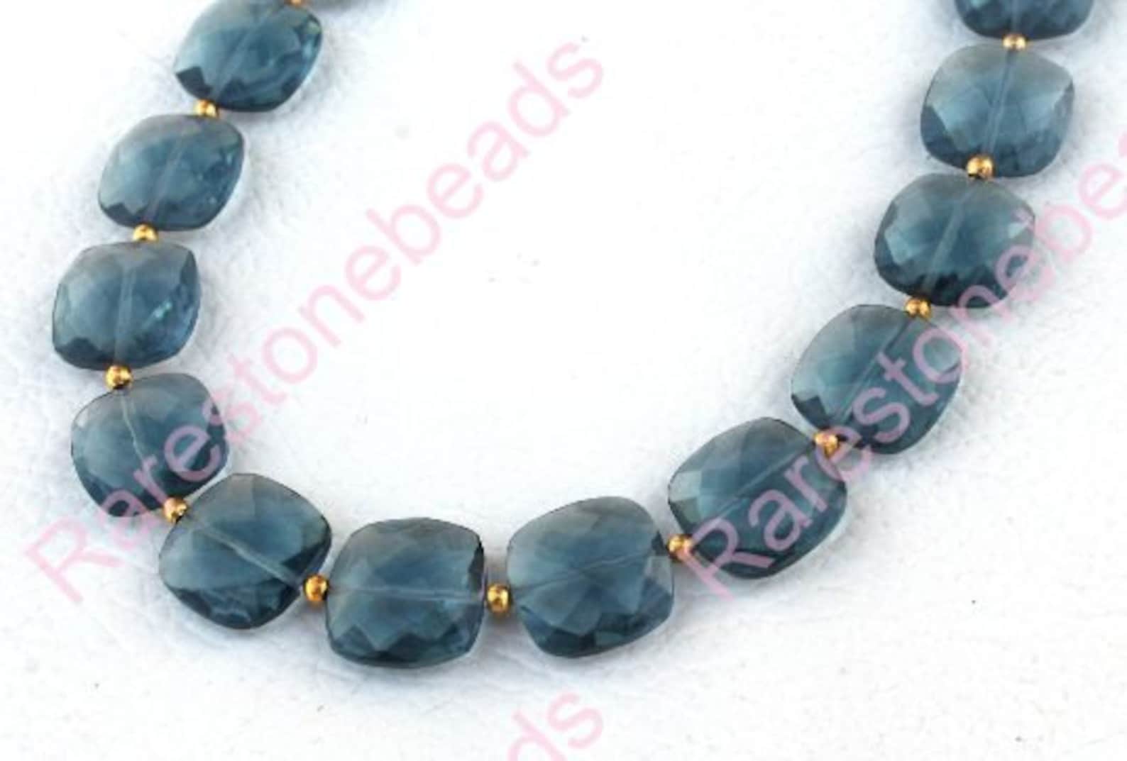 10 Pieces London Blue Quartz Gemstone Drilled Gemstone Blue | Etsy