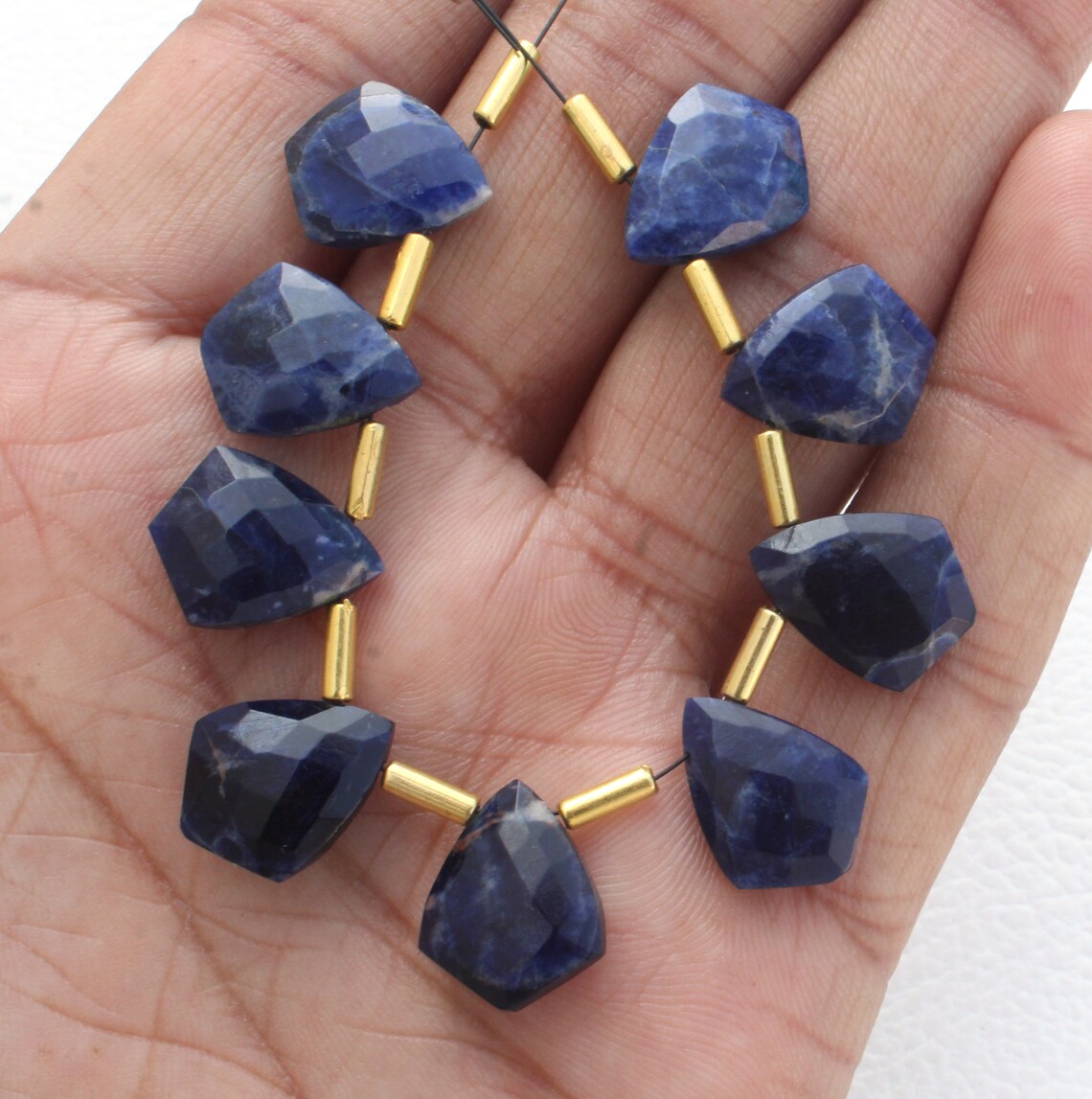 10 pieces natural sodalite gemstone beads faceted gemstone | Etsy
