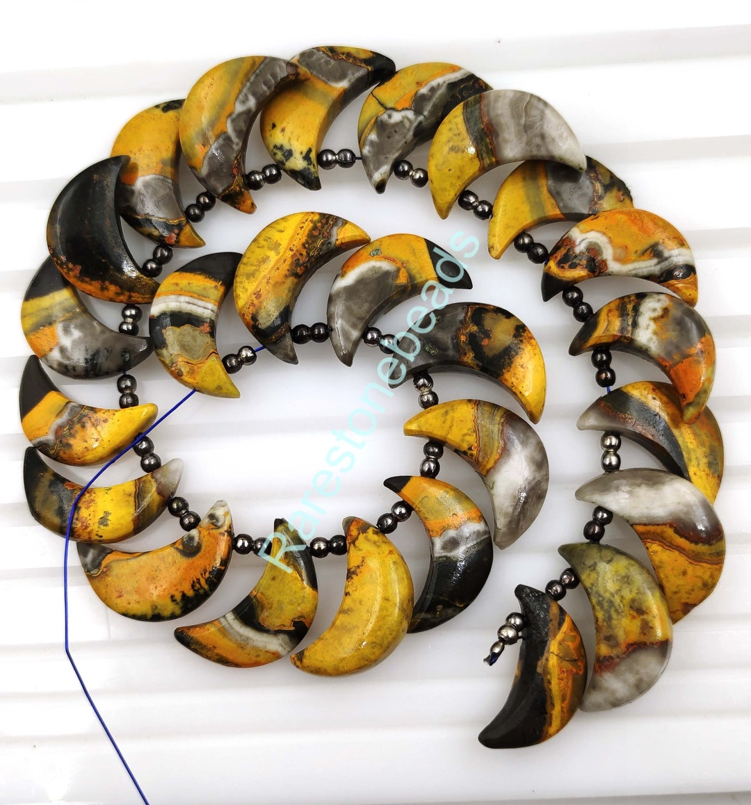 Bumblebee Gemstone Moon, 8 Pieces, Crescent Moon, Carving Gemstone ...