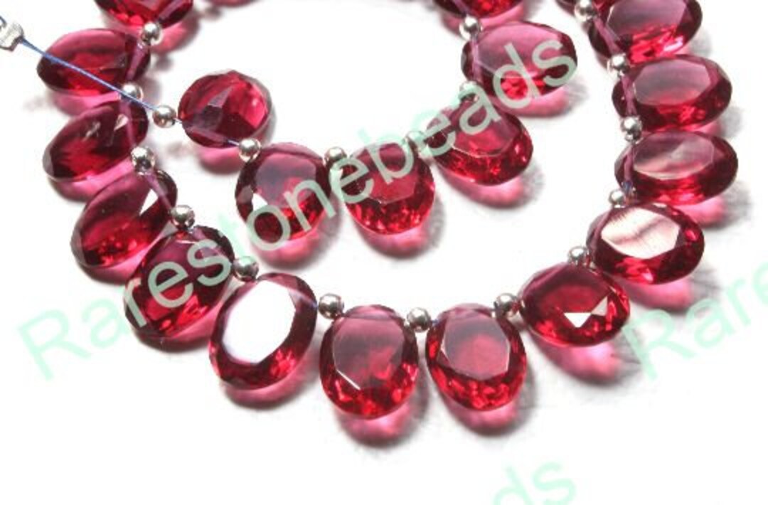 10 Pieces Ruby Lite Quartz Gemstone, Drilled Gemstone, Ruby Gemstone ...