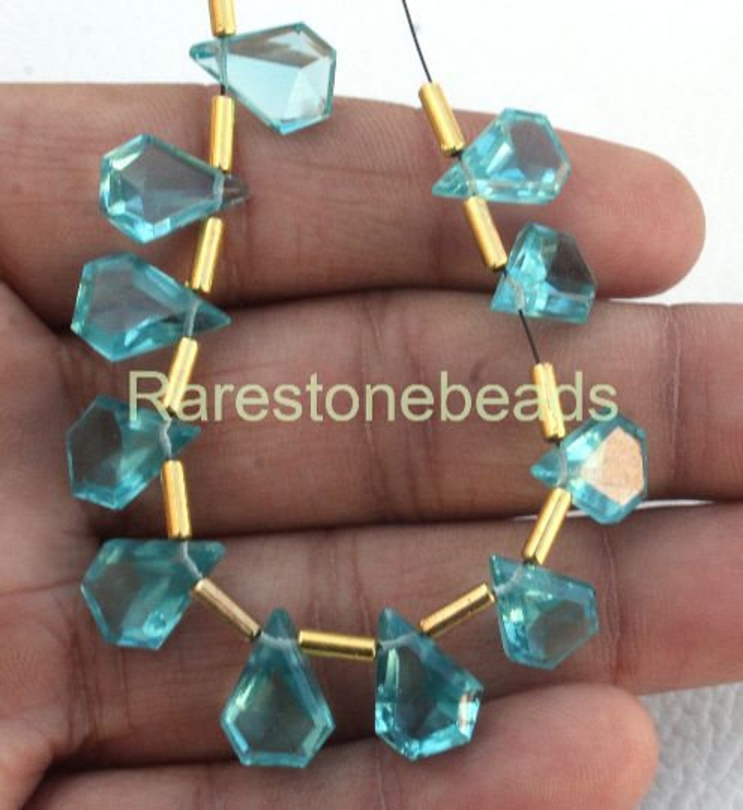 10 Pieces Sky Blue Topaz Gemstone, Drilled Gemstone, Loose Gemstone ...